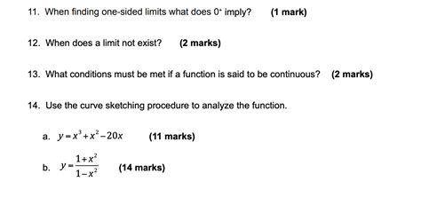 Solved 11 When Finding One Sided Limits What Does 0imply