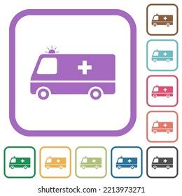 Flashing Ambulance Car Side View Simple Stock Vector Royalty Free