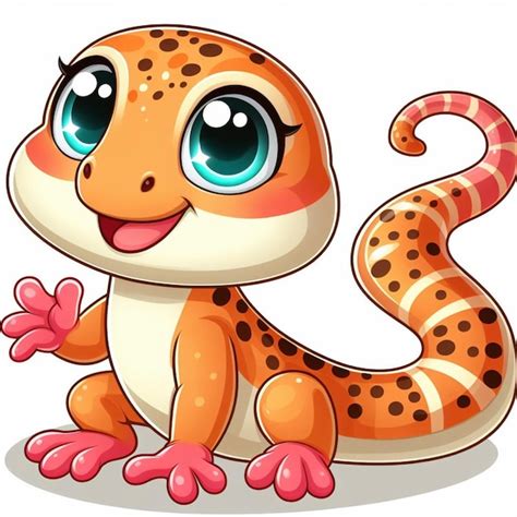 Premium Vector Beautiful Cute Gecko Vector Cartoon Illustration