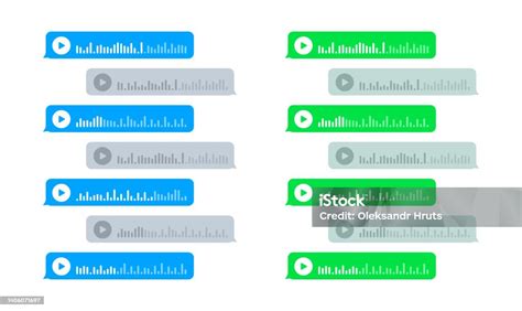 음성 녹음 오디오 메시지 음성 거품 메신저 채팅 화면 벡터 스톡 일러스트레이션 3차원 형태에 대한 스톡 벡터 아트 및 기타 이미지 3차원 형태 Brand Name