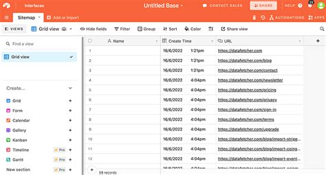 How To Import A Website S XML Sitemap Into Airtable