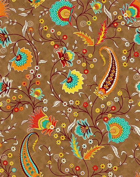 Floral Cloudy Bg Effect Seamless Abstract Pattern With Texture Stock