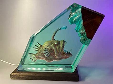 Amazon Glowing Fish Creepy Anglerfish Diorama Deep Sea Fish