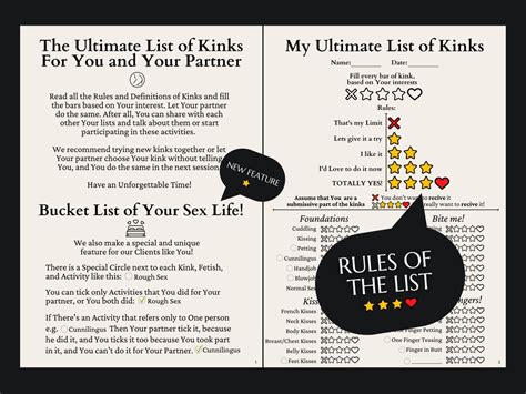 Bdsm Kink Interactive Checklist Fessadvance
