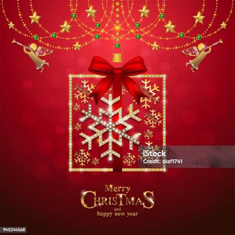 Template Kartu Ucapan Natal Dan Tahun Baru Dengan Bermotif Emas Dan