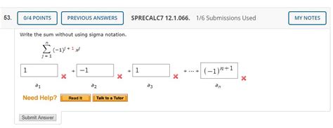 Solved 53 04 Points Previous Answers Sprecalc7 121066
