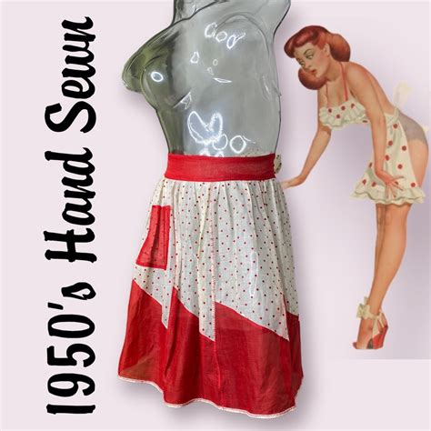 Authentic 1950s Vintage Handmade Pinup Apron Gem