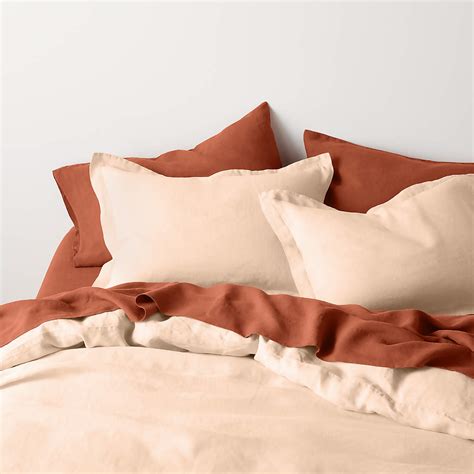 New Natural Hemp Elegant Pink King Duvet Cover Reviews Crate Barrel