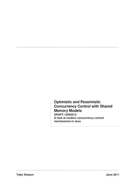 PDF Memory Models Concurrency Control With Shared Optimistic