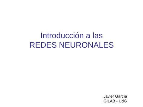 PDF Introducción a las REDES NEURONALES Definición de neurona