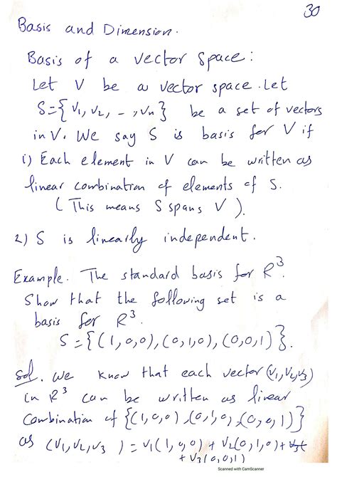 SOLUTION Basis And Dimension Of A Vector Space Studypool