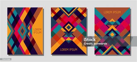 Sampul Tata Letak Halaman Vektor Template Desain Geometris Dengan