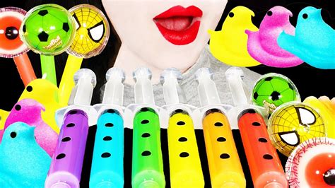 Asmr Most Poplur Rainbow Party Peeps Marshmallow Jelly Shooter