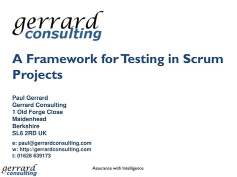 Ppt A Framework For Testing In Scrum Projects Powerpoint Presentation