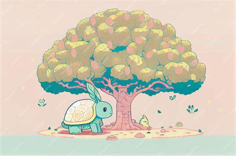Premium Ai Image A Turtle And A Turtle Under A Tree