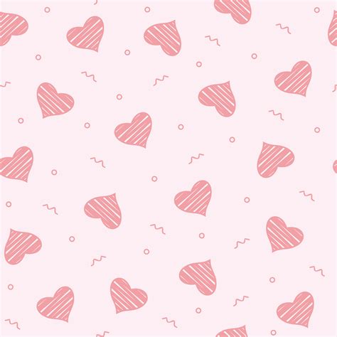 Hand Drawn Heart Seamless Pattern Vector Abstract Heart Shape