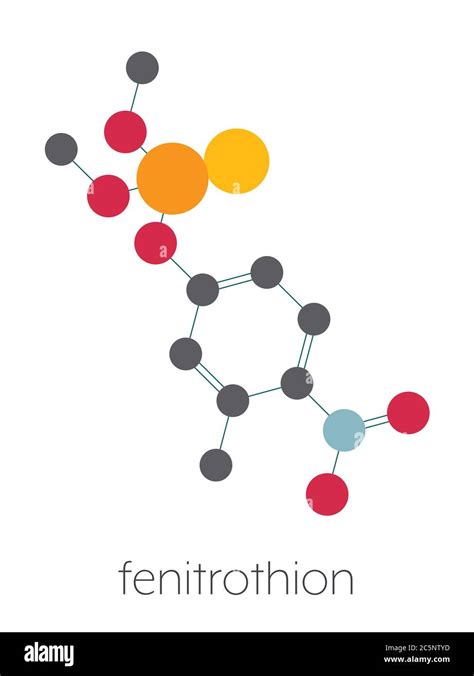 Fenitrothion Phosphorothioate Insecticide Molecule Stylized Skeletal