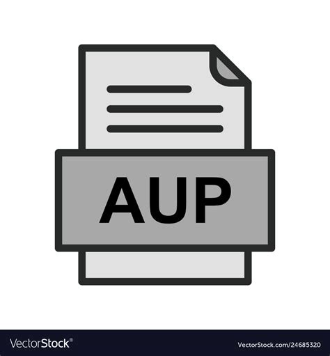 Aup File Document Icon Royalty Free Vector Image