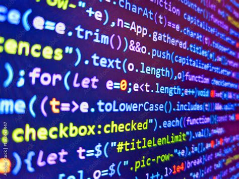Software Developer Programming Code Colorful Digital Technology Modern Background Blue Screen