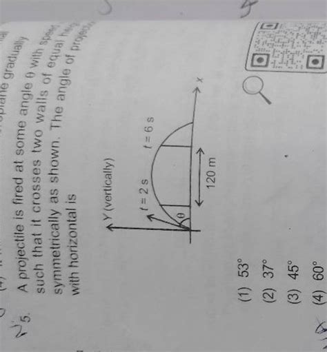 a projectile is fired at some angle θ wiit such that it crosses two walls
