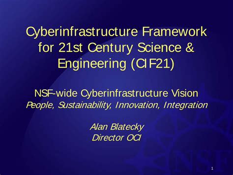 Pdf Cyberinfrastructure Framework For 21st Century Science