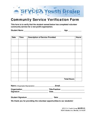 Fillable Online FREE 13 Sample Community Service Forms In PDFMS Word