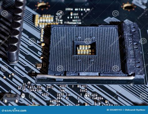 Am Cpu Socket On A Motherboard Stock Image Image Of Pins Installation