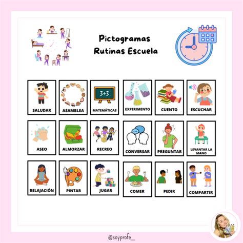 Pictogramas Rutinas Escuela Aula En Juego