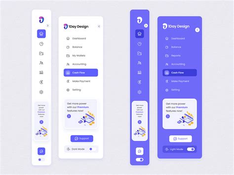 collapsible sidebar navigation by kerem birgun on dribbble