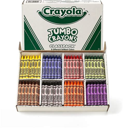 Crayola Jumbo Crayons Classpack 200 Count 8 Colors