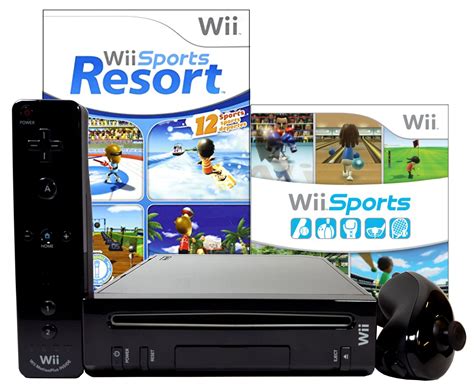 Refurbished Nintendo Wii Black With Wii Sports And Wii Sports Resort