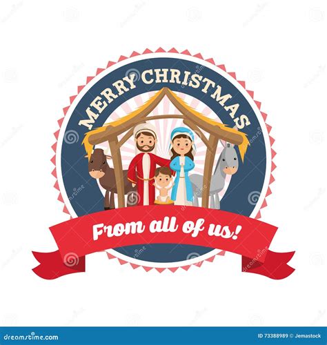 Icono Del Pesebre Diseño De La Feliz Navidad Gráfico De Vector Stock de