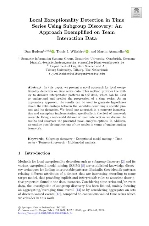 pdf local exceptionality detection in time series using subgroup
