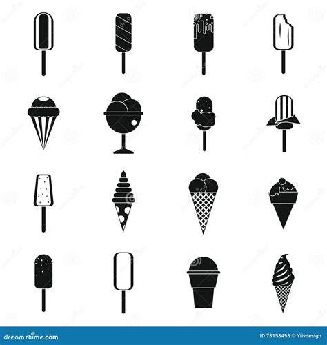 Ice Cream Icons Set Stock Vector Illustration Of Cold 73158498