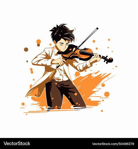 Musician Playing Violin Of A Man Royalty Free Vector Image