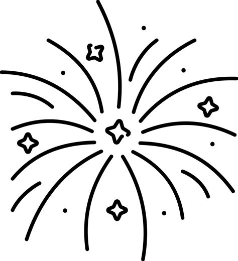 Black Liner Style Bursting Firework Light Star Icon 24156001 Vector