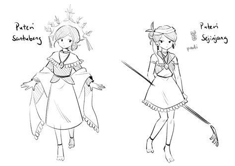 Puteri Santubong Character Design Illustration Behance