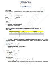 22 Logistic Regression Problem Statement Docx Logistic Regression Instructions Please Share