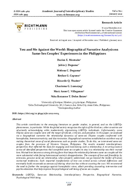Pdf You And Me Against The World Biographical Narrative Analysis On