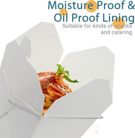 Buy 50 Pack 32oz Chinese Take Out Food Boxes With Metal Wire Handle
