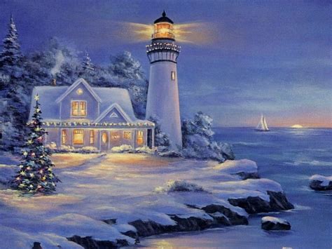 Lighthouse Christmas Wallpaper Wallpapersafari