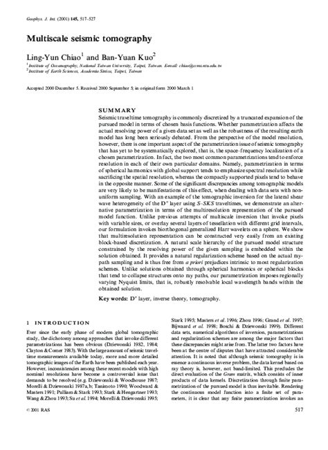 Pdf Multiscale Seismic Tomography