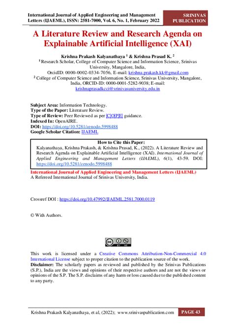 (PDF) A Literature Review and Research Agenda on Explainable Artificial Intelligence (XAI