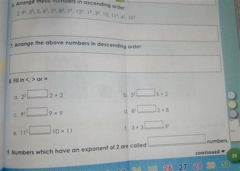 Solved 6 Arrange These Numbers In Ascending Order Utes 9 29 9B 26 27