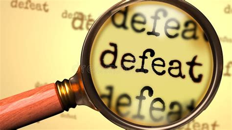 Defeat And A Magnifying Glass On English Word Defeat To Symbolize