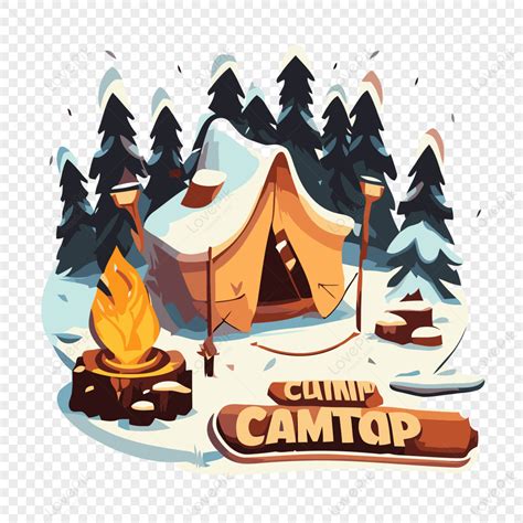 겨울 캠프 클립 아트 만화 상표 Png 일러스트 무료 다운로드 Lovepik