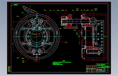 气压（凸轮）鼓式制动器设计【4张cad图纸 文档】 Autocad 2000 模型图纸下载 懒石网