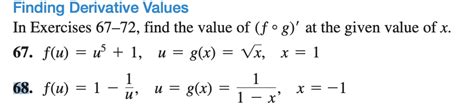 Solved In Exercises Find The Value Of Fg At The Chegg Com
