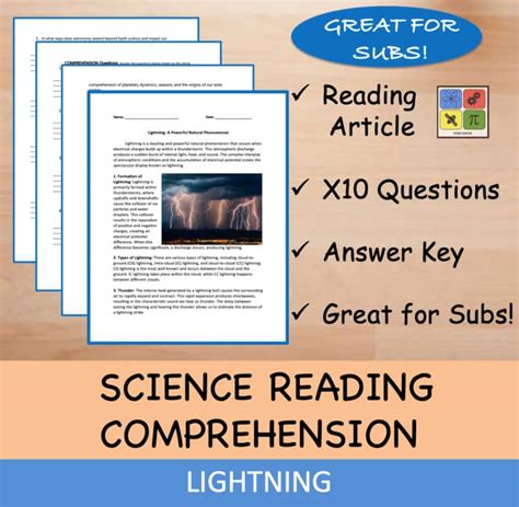 Lightning Reading Passage And X 10 Questions Editable By The Stem