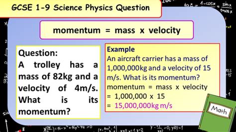 £1 Only 50 Gcse Physics Science Momentum Calculation Revision Questions Teaching Resources